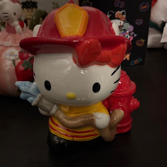 Hello Kitty | Other | Hello Kitty Firefighter Figurine With Red And ...
